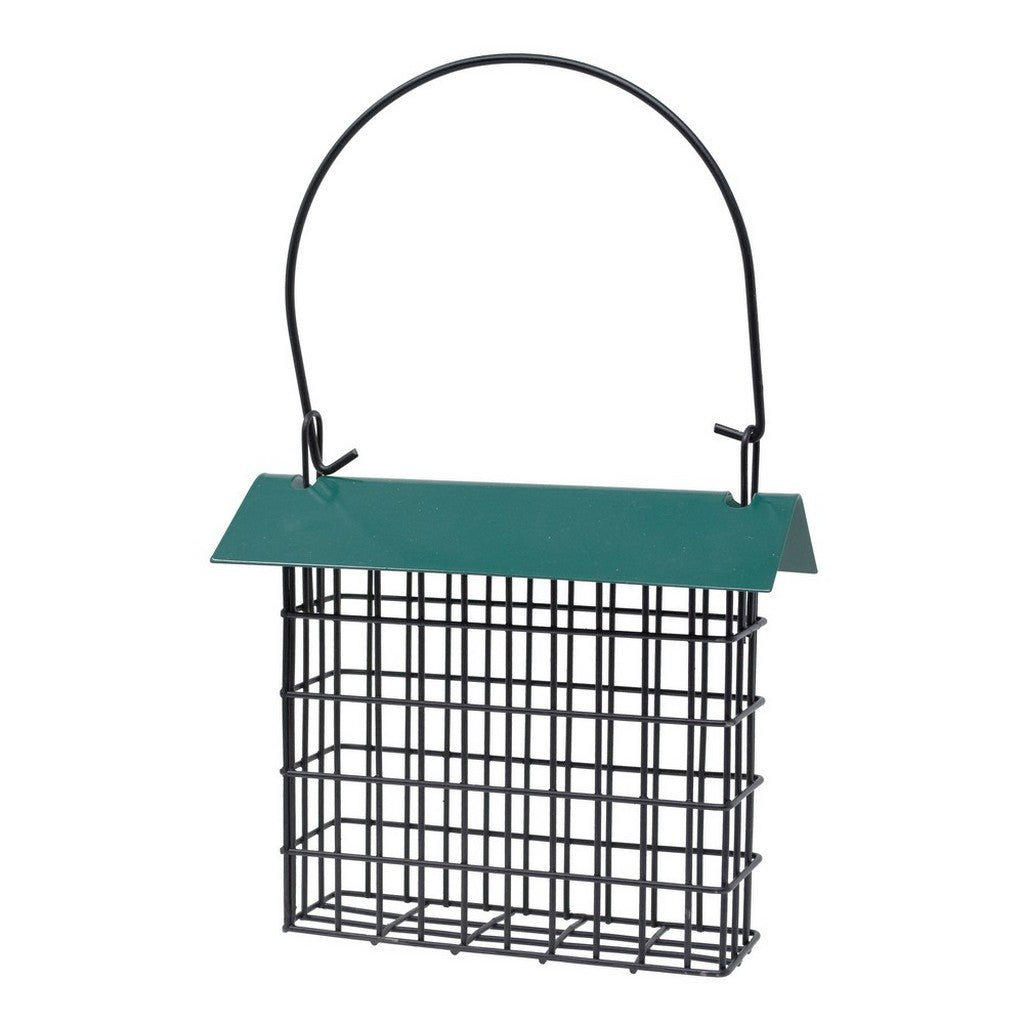 Green Single Suet Feeder with Roof — Parrotcha